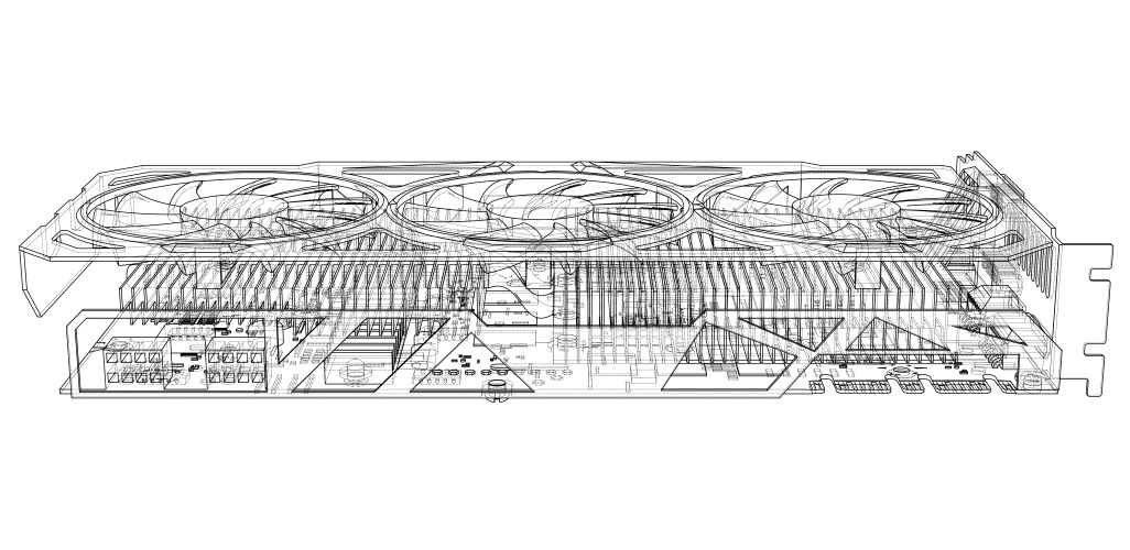 Gpu card outline Royalty Free Vector Image - VectorStock