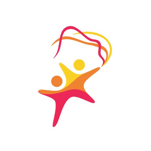 Reaching stars logo design template dream star Vector Image