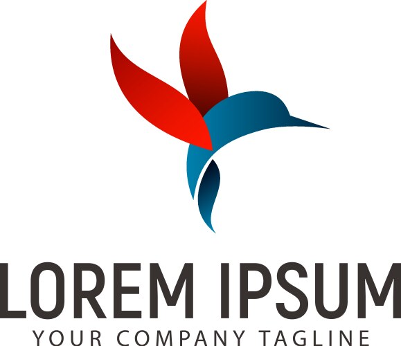 Colorful flying hummingbird in flat style Vector Image