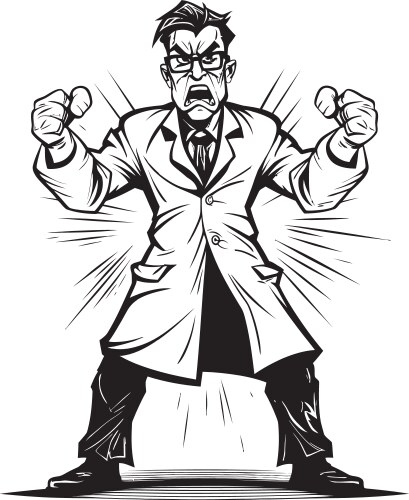Angry brilliance fierce doctor logo icon outraged Vector Image