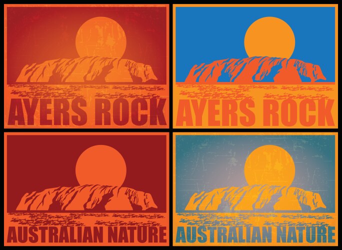 Uluru australia landmark cartoon Royalty Free Vector Image