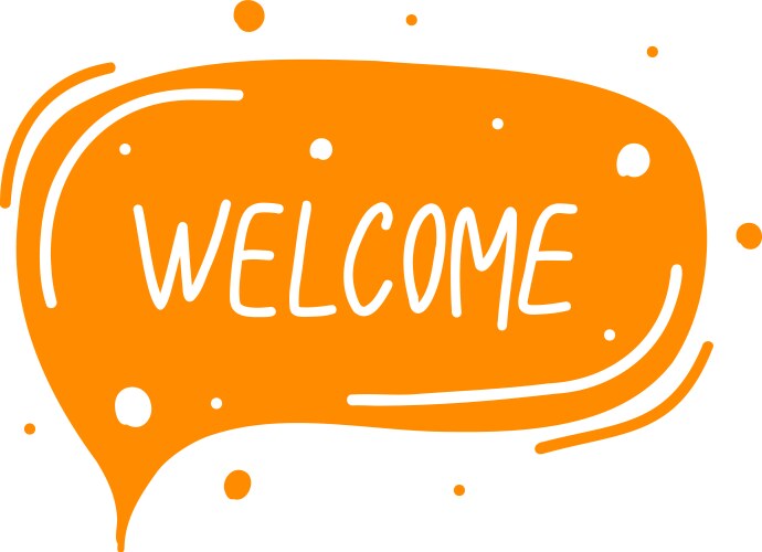 Welcome sign with confetti Royalty Free Vector Image