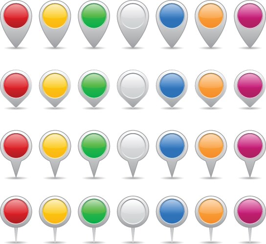 Map markers Royalty Free Vector Image - VectorStock