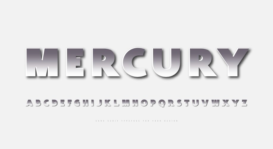 Chrome metallic font set Royalty Free Vector Image