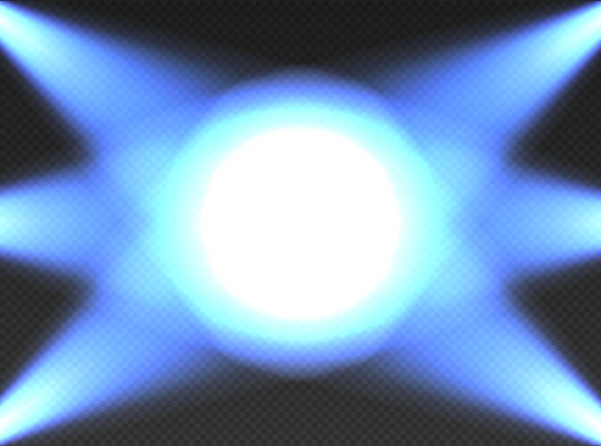 Stage limelight blue cone light from top Vector Image