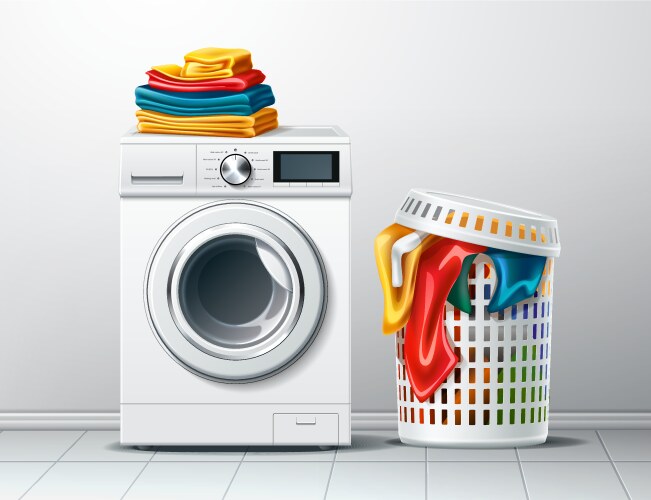 Realistic 3d laundry detergent ad mockup Vector Image