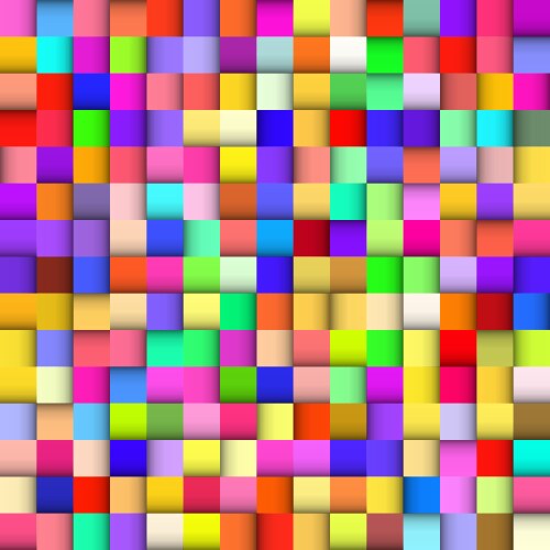 Bright colorful squares with round elements Vector Image