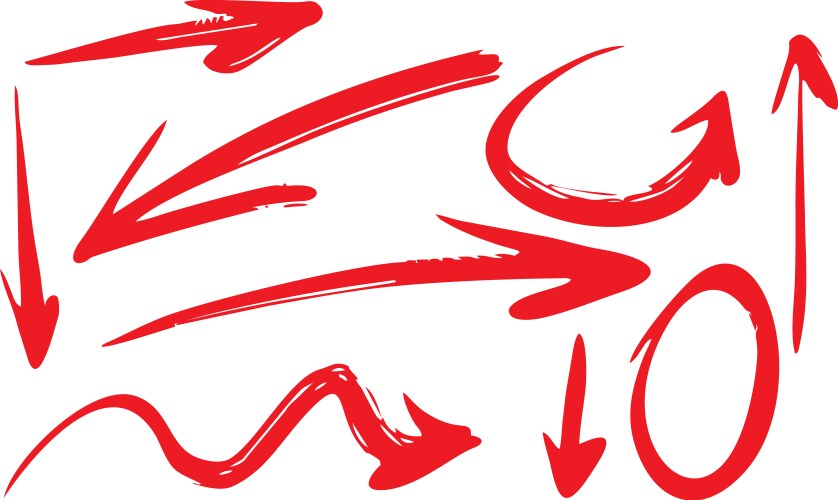 Handwritten arrows Royalty Free Vector Image - VectorStock