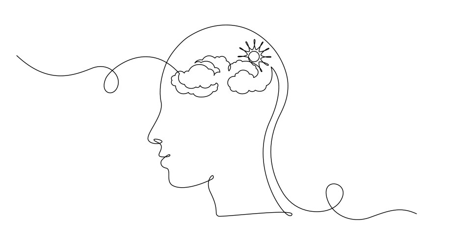 One continuous line drawing simple cute cat Vector Image