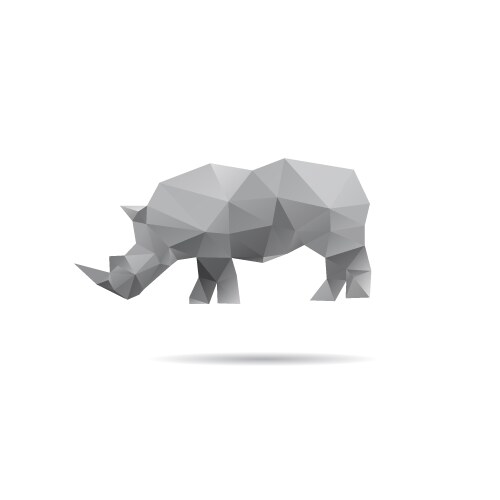 Polygonal rhino geometric poster Royalty Free Vector Image