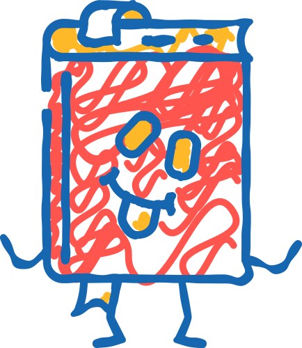 Clever book character icon doodle Royalty Free Vector Image