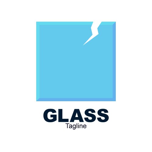 Glass logo icon window Royalty Free Vector Image