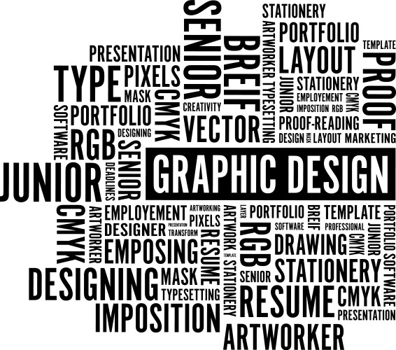 Graphic design word background Royalty Free Vector Image