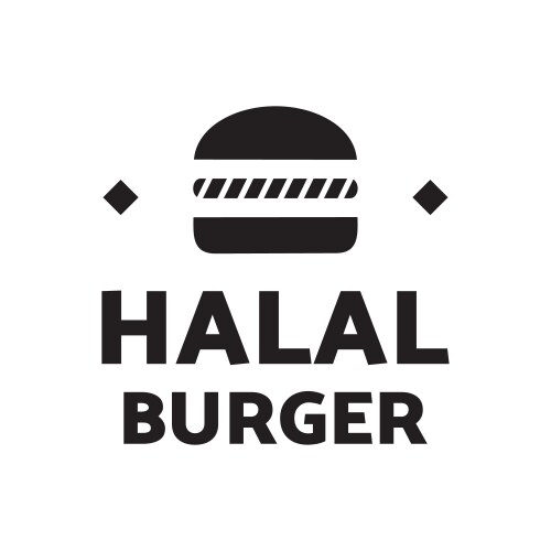 Halal meat symbol label logo Royalty Free Vector Image
