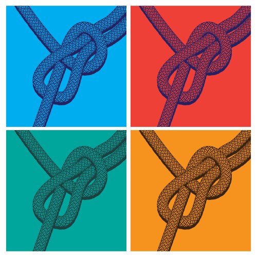 Decorative braided element three strand cord Vector Image