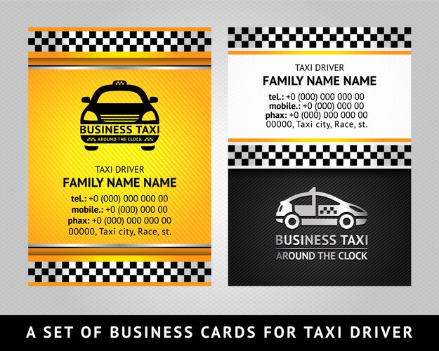 Taxi business or visiting card Royalty Free Vector Image