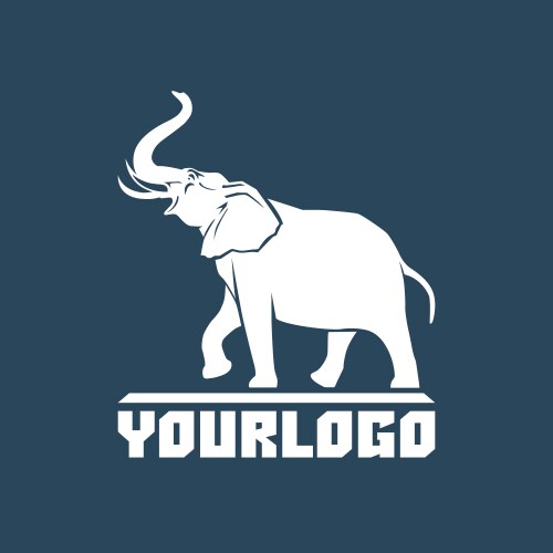 Elephant sign logo emblem -06 Royalty Free Vector Image