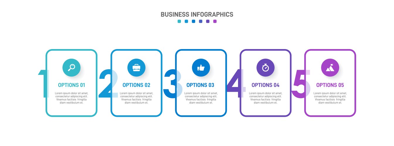 Horizontal progress bar featuring 5 arrow-shaped Vector Image