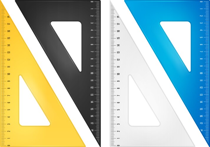 Triangle measuring rulers Royalty Free Vector Image