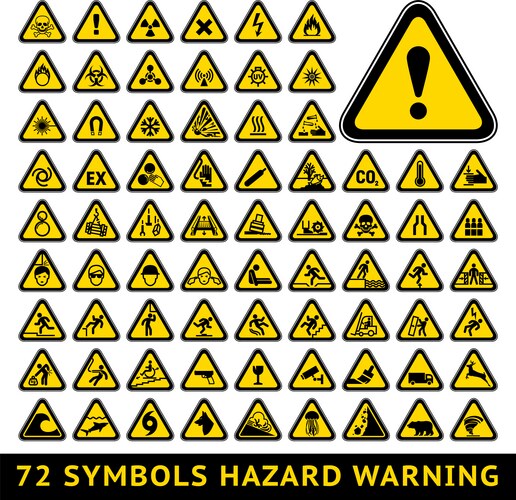 Hazard signs Royalty Free Vector Image - VectorStock