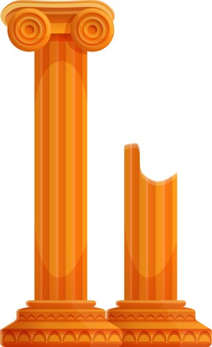 Greek column icon cartoon style Royalty Free Vector Image