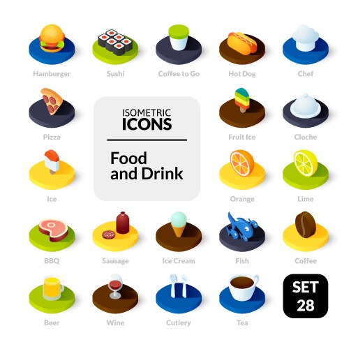 Simple set of 3d isometric icons Royalty Free Vector Image