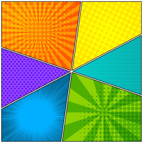 Cartoon comic backgrounds set comics book Vector Image