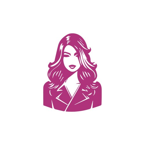 Beautiful girl logo Royalty Free Vector Image - VectorStock