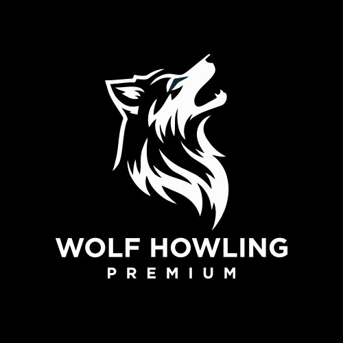 Wolf howling logo icon design Royalty Free Vector Image