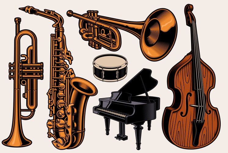 Isolated set instruments on white background Vector Image