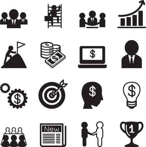 Management icon set Royalty Free Vector Image - VectorStock