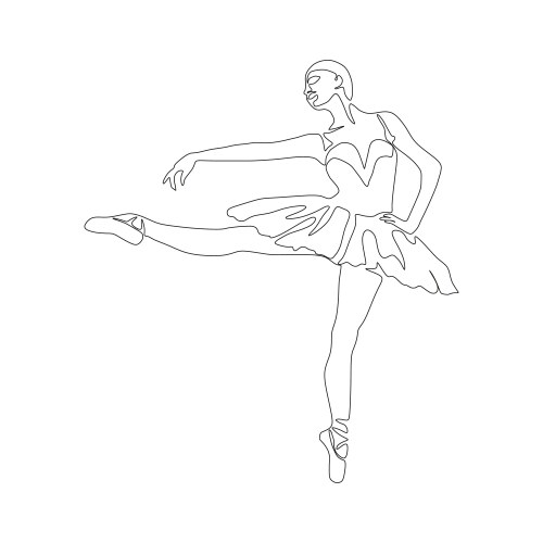 Continuous line art drawing ballet dancer Vector Image