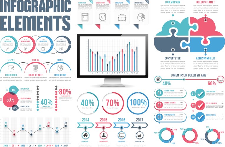 Infographic elements pack Royalty Free Vector Image