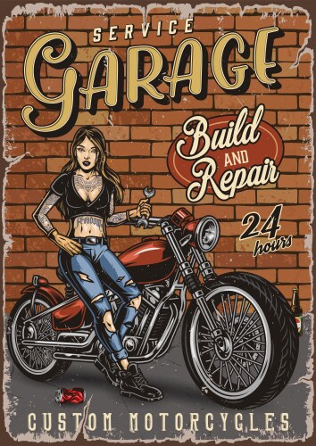 Colorful motorcycle vintage concept Royalty Free Vector