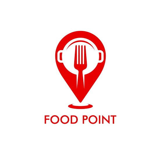 Restaurant map pointer icon food point pin symbol Vector Image