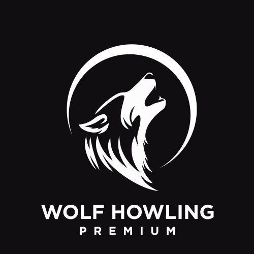 Wolf howling logo icon design Royalty Free Vector Image