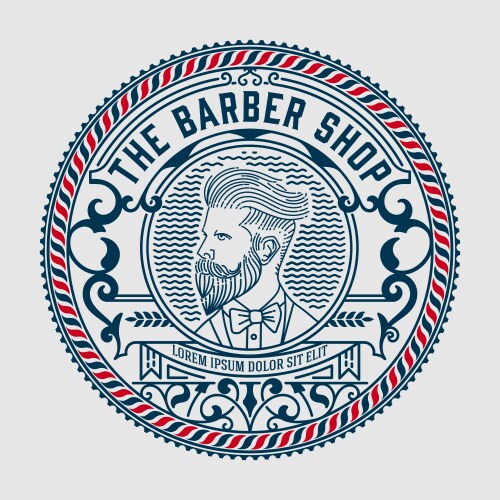Barber shop logo western style Royalty Free Vector Image