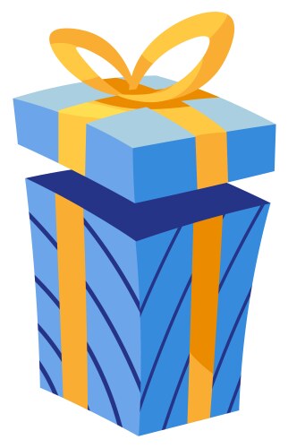 Stack of gift boxes blue and red ribbon bow Vector Image