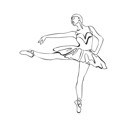 Continuous line art drawing ballet dancer Vector Image
