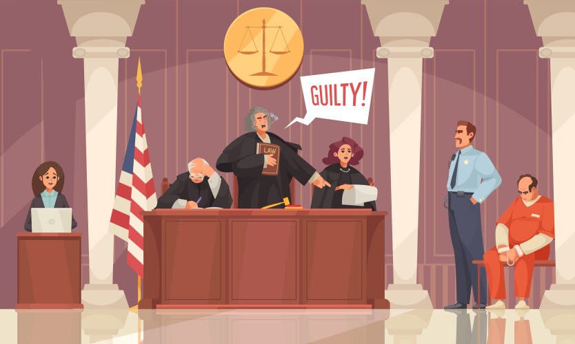Court session law composition Royalty Free Vector Image