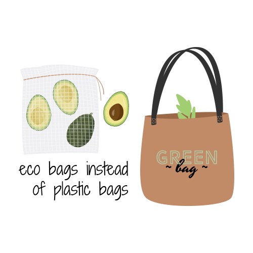 Textile Eco Bag Zero Waste Royalty Free Vector Image