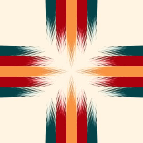 Three color halftone lines background Royalty Free Vector