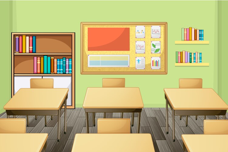 School college classroom interior Royalty Free Vector Image