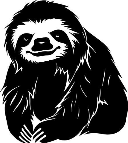 Sloth silhouette white background Royalty Free Vector Image