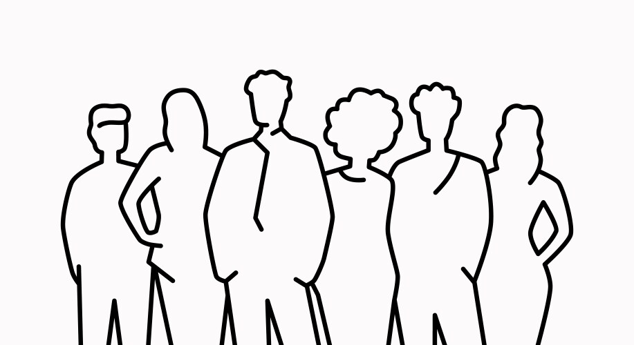 Cartoon group or crowd smiling people Royalty Free Vector