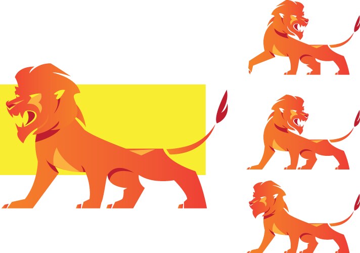 Lion lioness and baby cub wild feline animals Vector Image