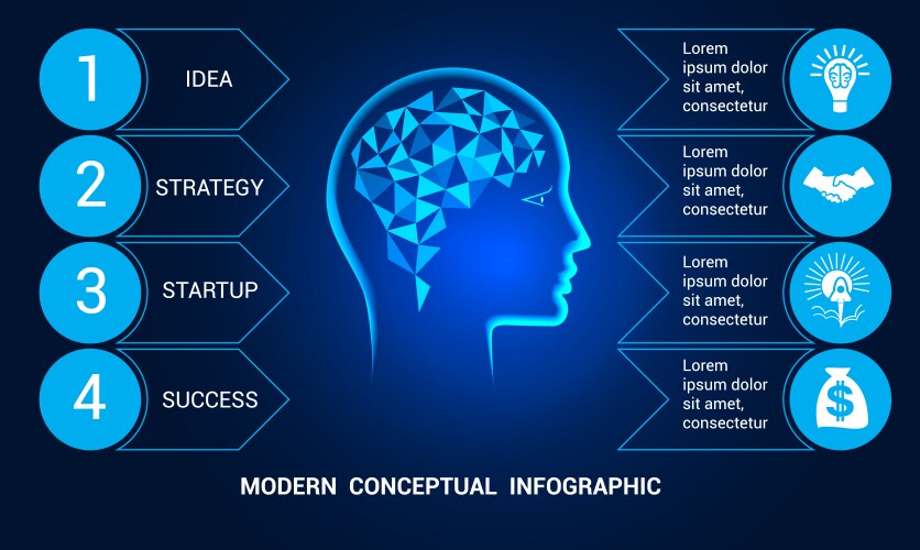 Template for conceptual infographics on 6 Vector Image
