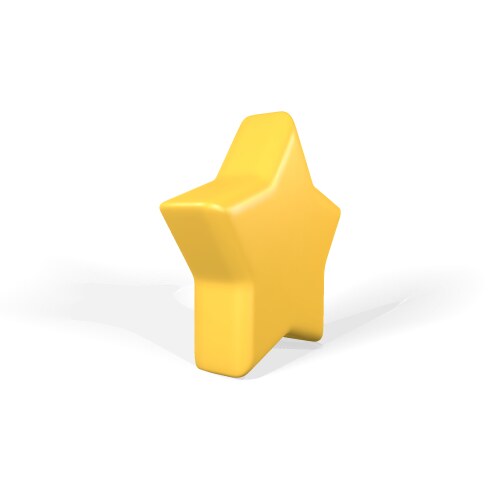 Cartoon shiny golden star 3d icon Royalty Free Vector Image