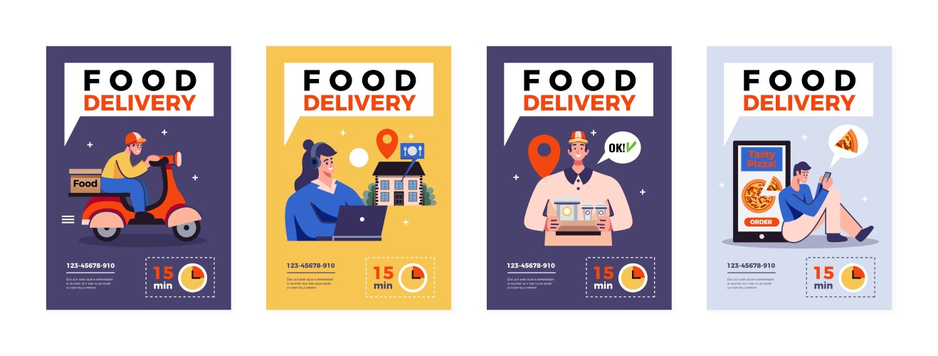 Online food delivery mobile app template Vector Image
