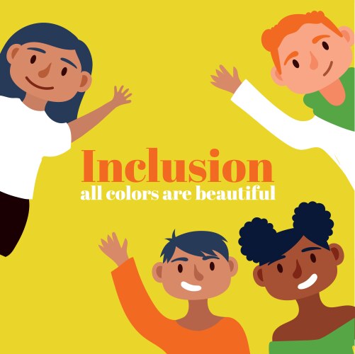 Inclusion heart flame and delegate question Vector Image
